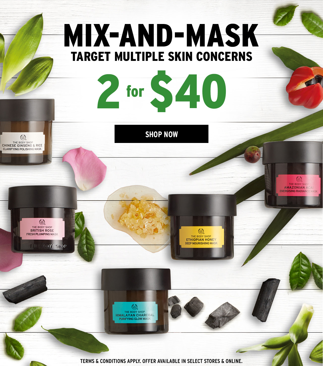 THE BODY SHOP CANADA: Mix & Mask; All Expert Facial Masks, Buy 2 for $40