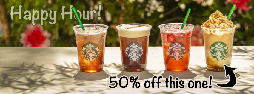 STARBUCKS CANADA HAPPY HOUR: Enjoy 50% Off Any Frappuccino | Today ONLY ...