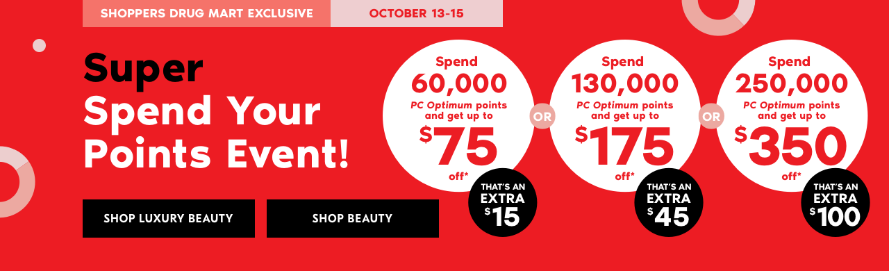 SHOPPERS DRUG MART CANADA PC OPTIMUM EXCLUSIVE: Super Spend Your Points ...
